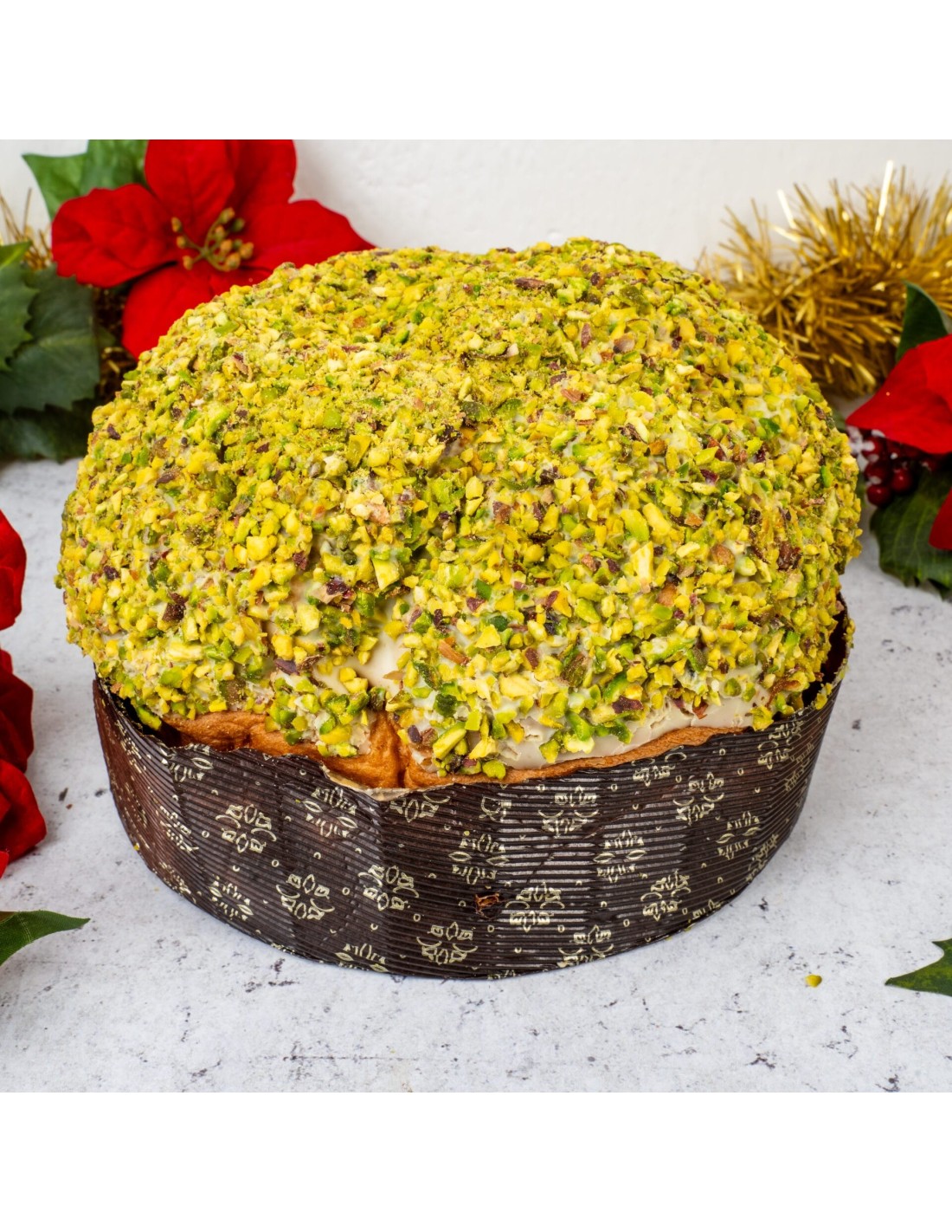 Sicilyaddict Pistachio Panettone 1 kg with spreadable cream 200gr - 2 ...