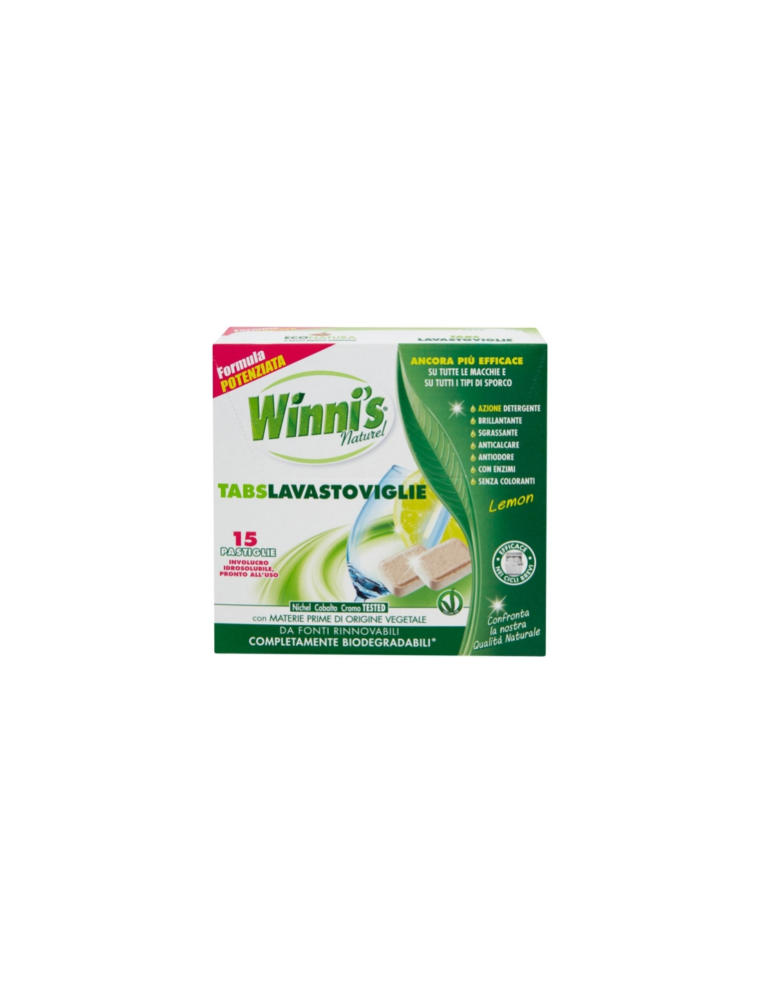 Winnis Naturel Tabs Dishwasher Lemon - 15 tabs